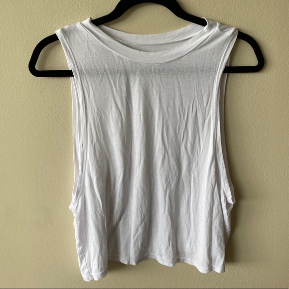 Tops | Basic Cropped White Muscle Tee | Poshmark